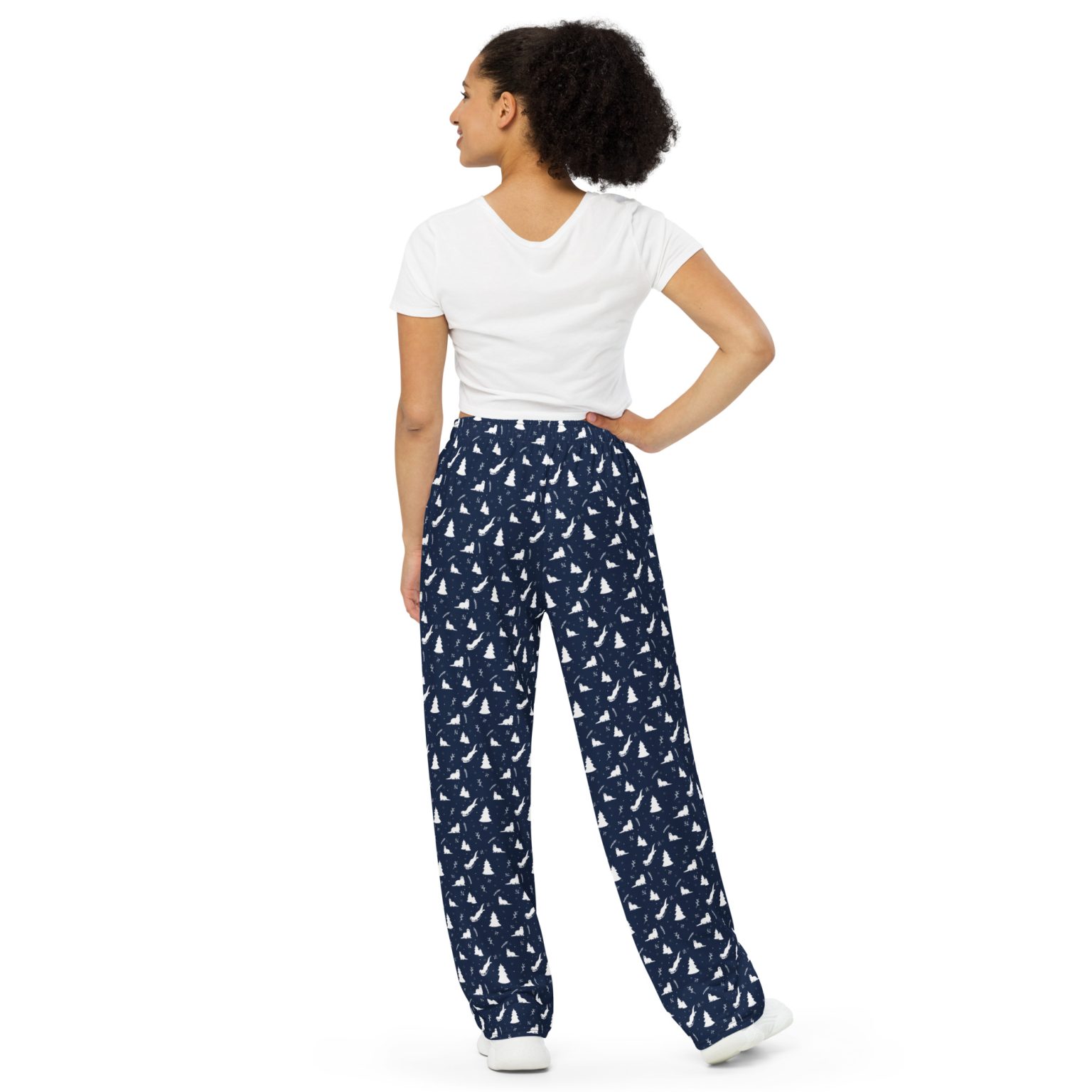 Snowy River Otter Pattern Unisex Wide-Leg Pants
