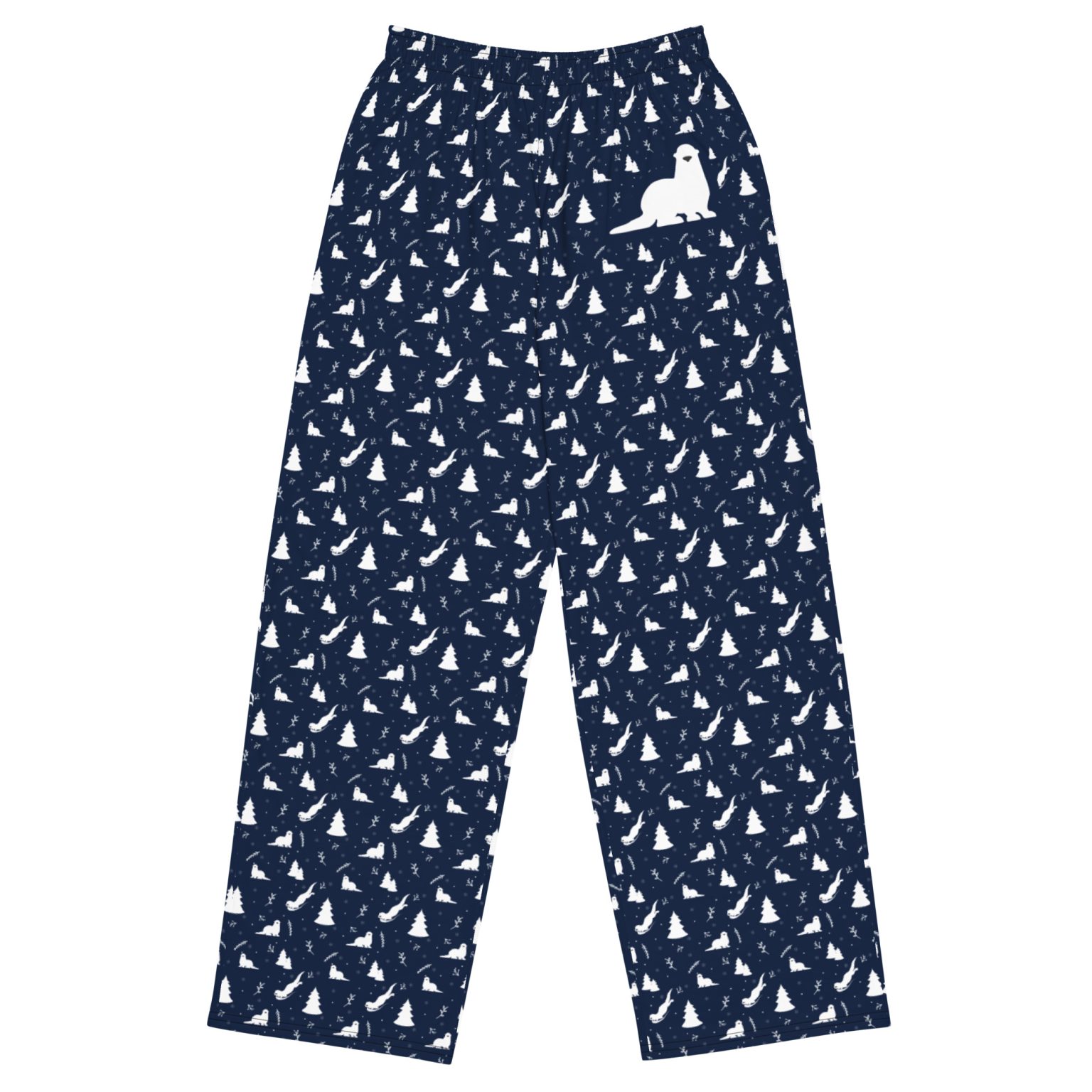Snowy River Otter Pattern Unisex Wide-Leg Pants